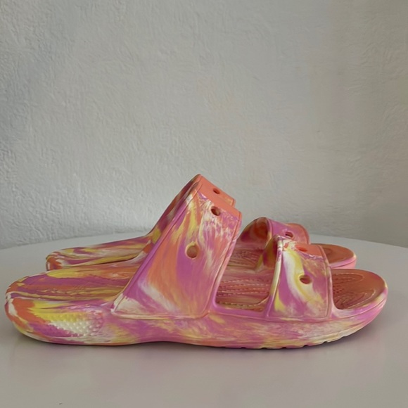 CROCS | Shoes | Crocs Classic Casual Sandal Pink Tie Dyed Open Toe ...